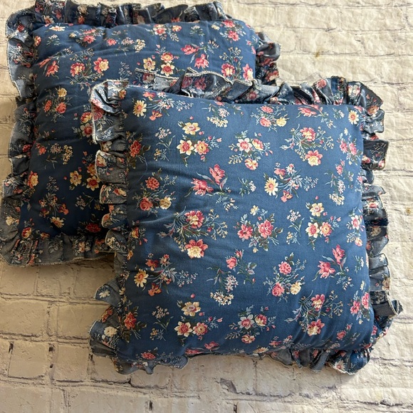 Vintage | Accents | Country Chic Cottage Core Farmhouse 2 Blue Floral ...
